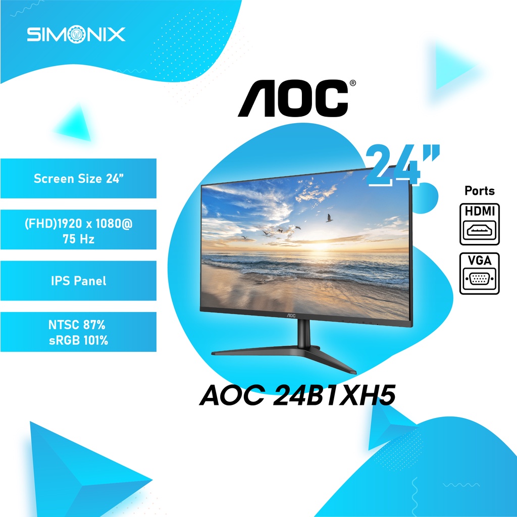 AOC 24B1XH5 24" FHD Monitor | Shopee Malaysia