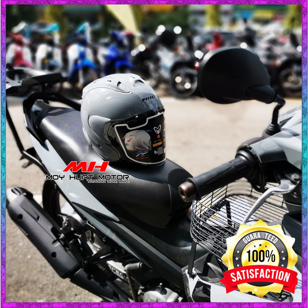 MHR OF518 PLAIN OPEN FACE HELMET NARDO GREY WITH SIRIM / RAM 3 DESIGN ...