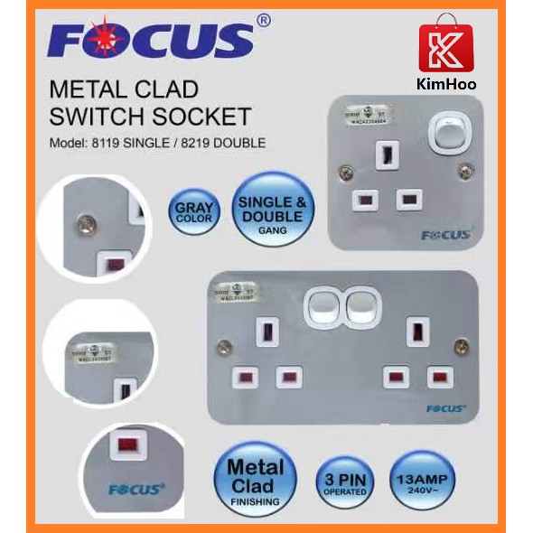 Focus Industrial Double (2 WAY) OR Single (1 WAY) Metal Clad Socket ...