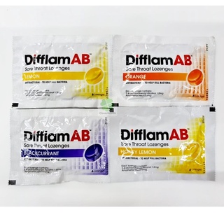 Difflam AB Sore Throat Lozenges 6s ( Lemon / Blackcurrant / Orange ...