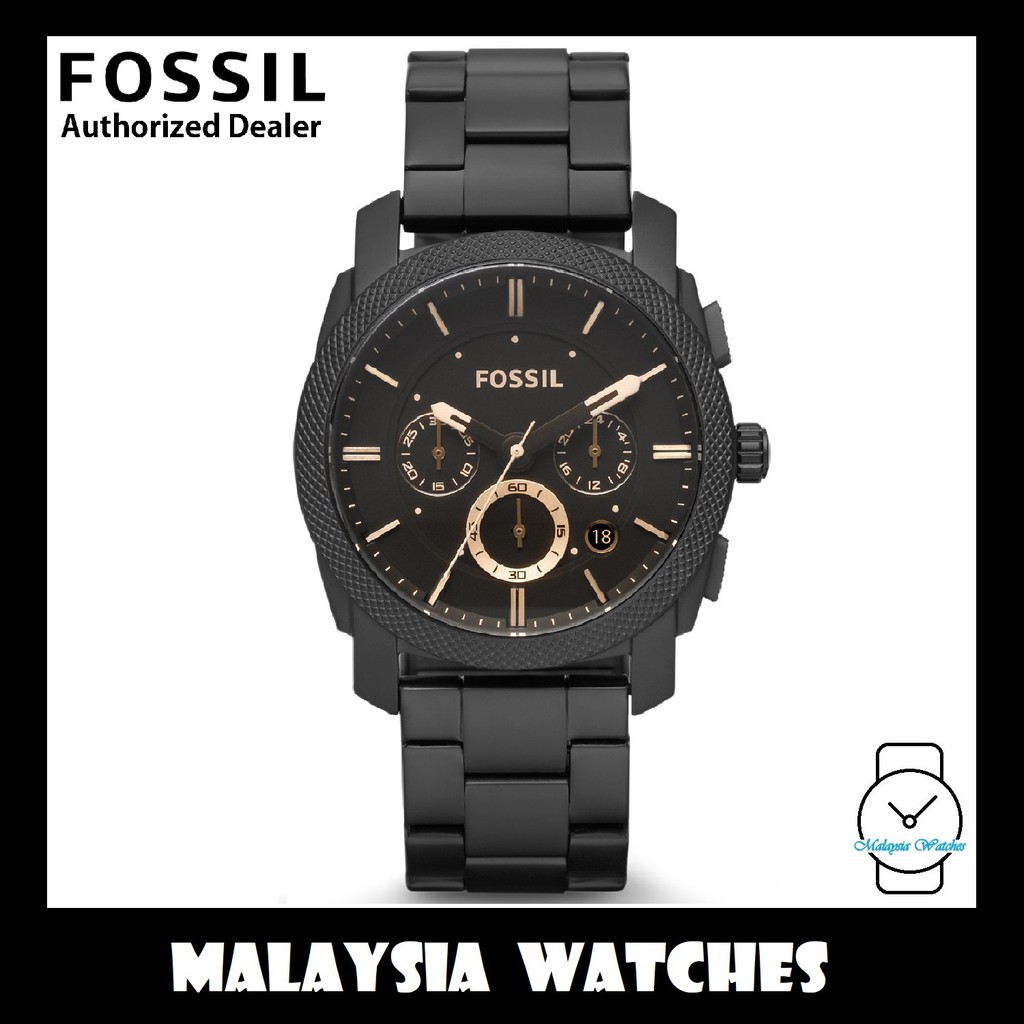 (OFFICIAL WARRANTY) Fossil FS4682 Machine Chronograph Stainless Steel ...