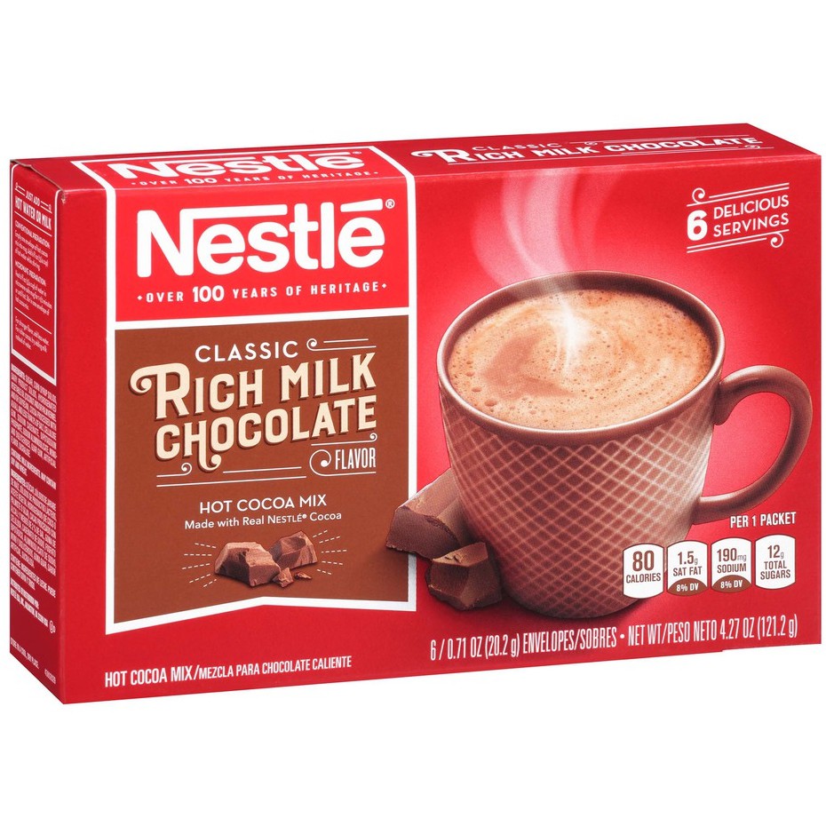 Nestle Classic Hot Cocoa Mix Milk Chocolate Drink 121.2g Titbits Snacks ...
