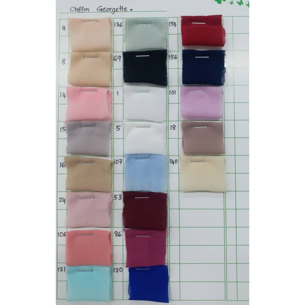 Kain Chiffon Georgette Lembut - Bidang 60 | Shopee Malaysia