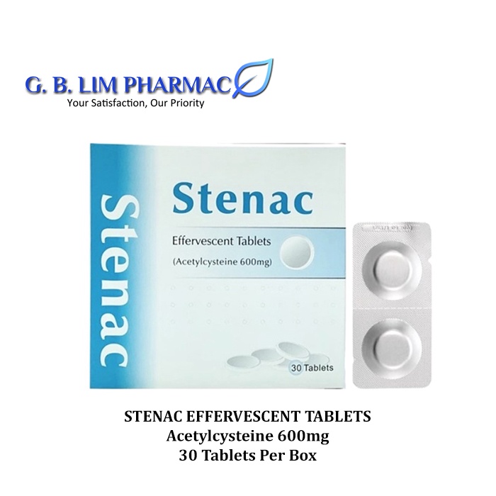 STENAC EFFERVESCENT 600MG 30'S (EXP: 30-03-2025) CAIR KAHAK | Shopee ...