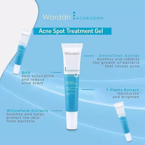 Wardah Acnederm Acne Spot Treatment Gel - Acne Prone-All Skin Type ...
