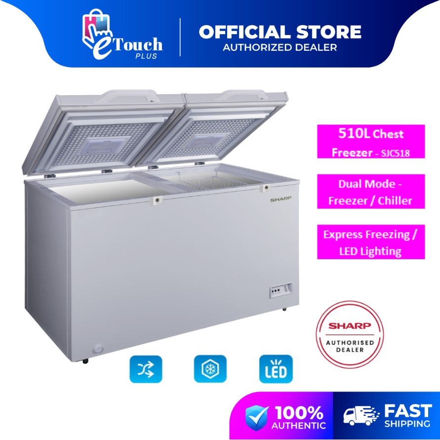 SHARP 510L Dual Chiller Or Chest Freezer / Penyejuk Beku ( SJC518 ...