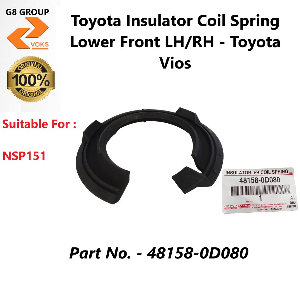 Toyota Insulator Coil Spring Lower Front LH/RH - Toyota Vios ( 48158 ...