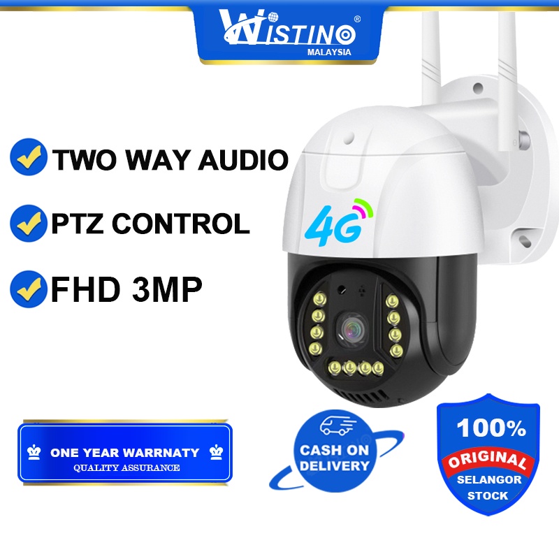 (Selangor Stock)Wistino V380 PRO 3MP FHD IP66 Outdoor 2.8 inch PTZ Camera 4G Security Camera ...