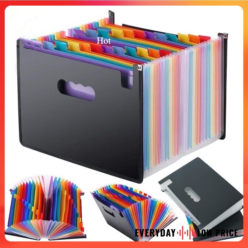 ELP File Folder A4 Document Organizer 24 Pockets Expanding High ...