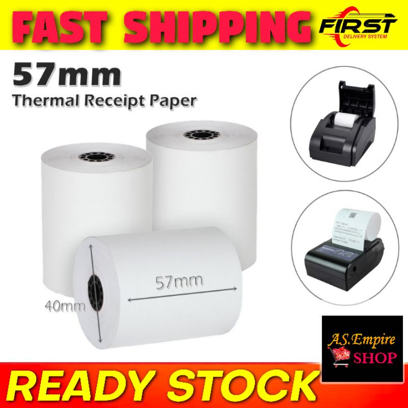 58mm Thermal Receipt Paper Roll Kertas Resit Mesin Printer for Cash ...