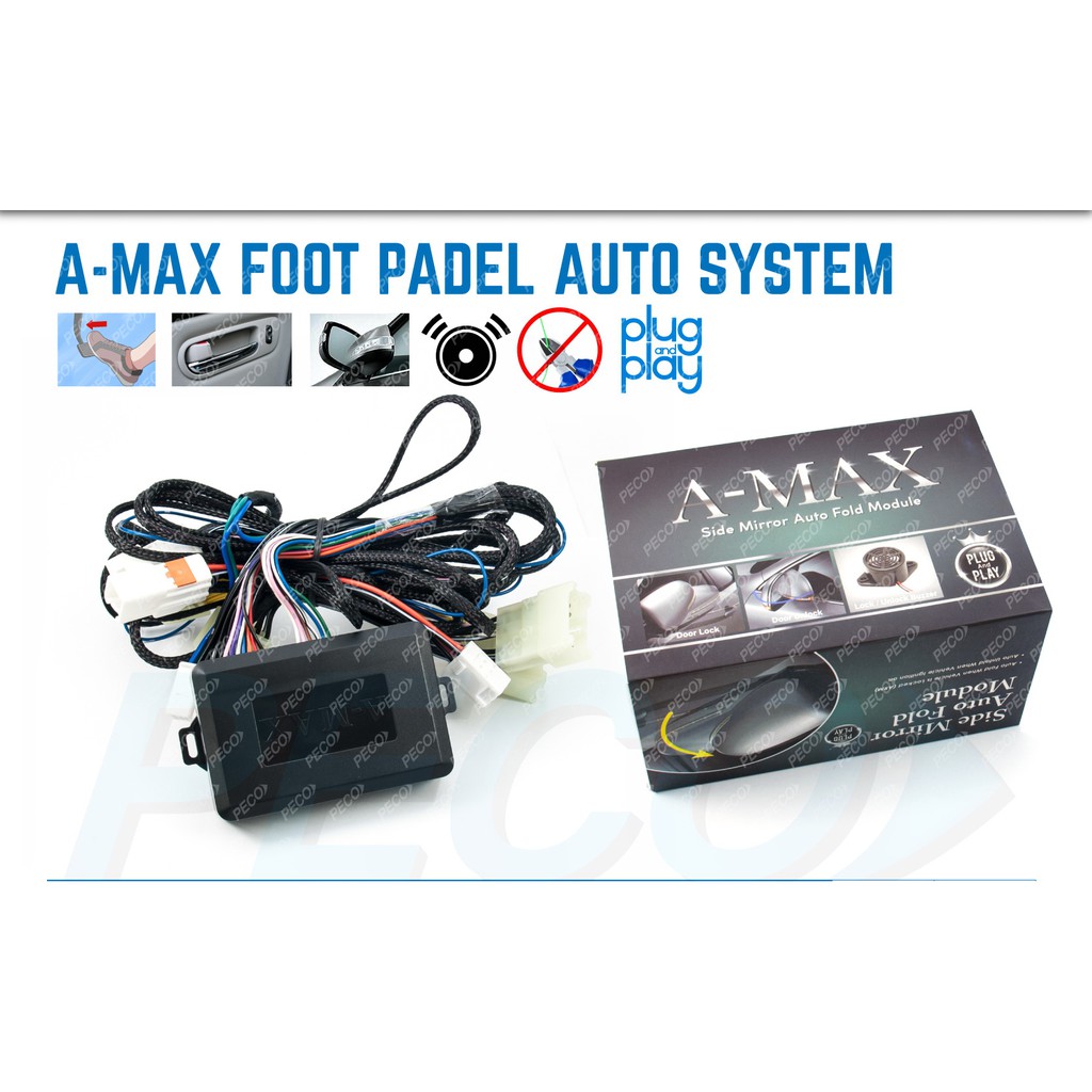 FOOT PADEL AUTO SYSTEM 3 IN 1 (BRAKE LOCK+MIRROR FOLD+BUZZER) | Shopee ...
