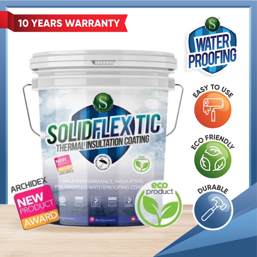 SOLIDFLEX TIC Water Based Ceramic Thermal Insulation Coating (White Only) [5 Litres / 10 Litres ...