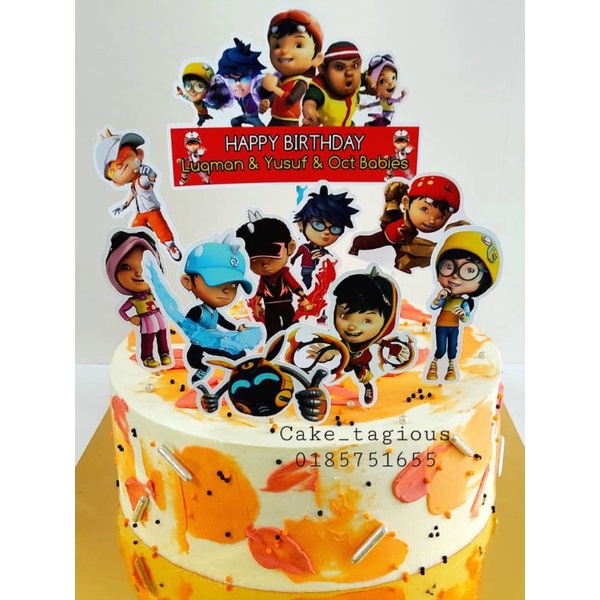 BOBOIBOY CAKE TOPPER (FREE ADD NAME) | Shopee Malaysia