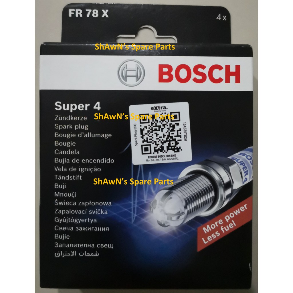 BOSCH SUPER 4 FR78X Spark Plug - Hyundai Accent 1.5 / Elantra Old ...