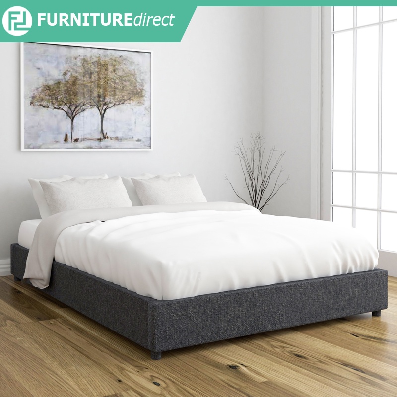 katil queen base Furniture Direct OWEN queen size fabric platform bed ...