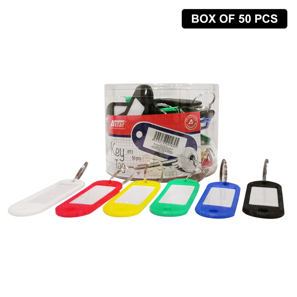 Astar Color Key Tag / Key Chain Label ID - B13 (Box of 50pcs) | Shopee ...