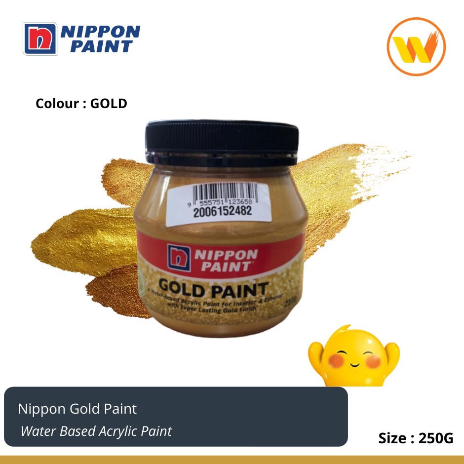 [NIPPON PAINT] 250G Gold Paint ( for walls, gypsum, wood &metal) Cat ...