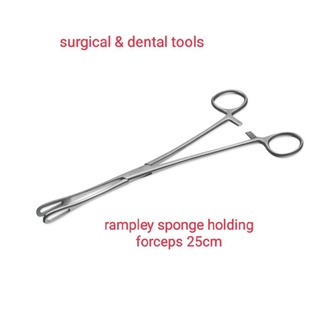 rampley sponge holding forceps 25 cm stainless steel for surgical madical use | Shopee Malaysia