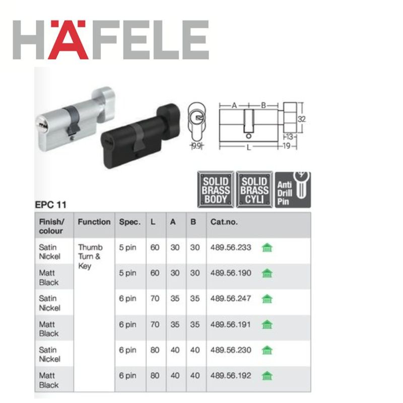 HAFELE PROFILE CYLINDER LOCKSET | Shopee Malaysia
