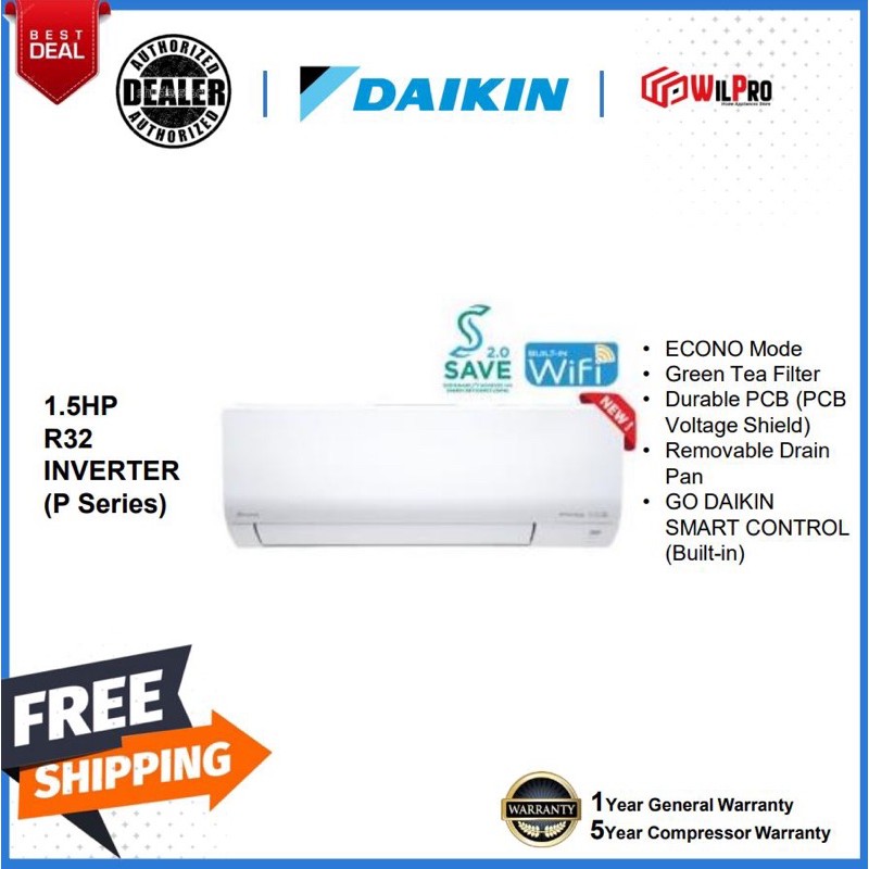 Daikin 1.5hp ftkf35a ftkf series r32 inverter wall mounted air conditioner | BeeCost