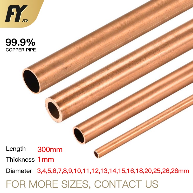 FUYI Copper Tube 1mm Wall Thickness 300mm Length High Quality Straight