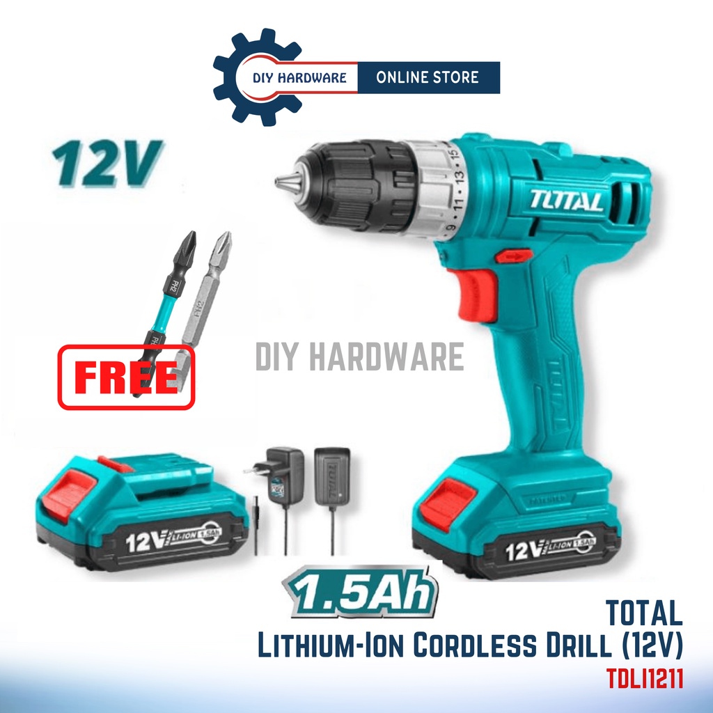 Total Lithium-Ion Cordless Drill (12V) TDLI1211 | Shopee Malaysia