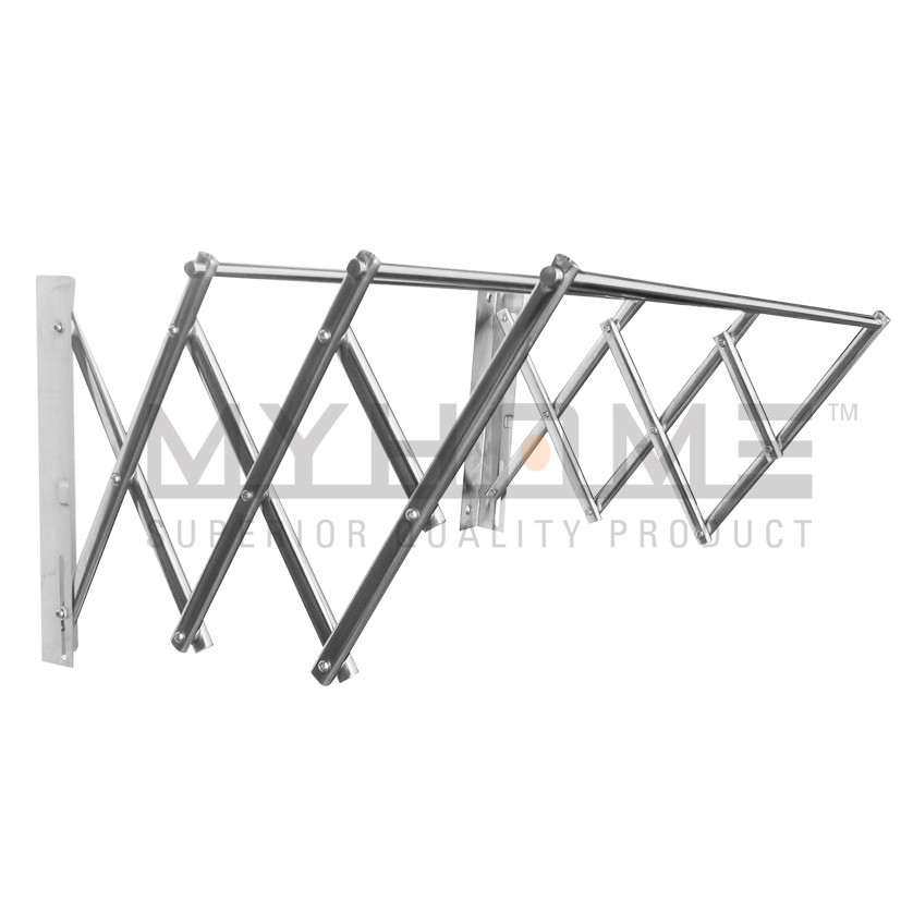 My Home Stainless Steel Wall Mounted Retractable Racks (3ft) | Shopee ...