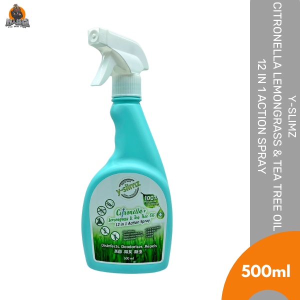 Y-SLIMZ Citronella + Lemongrass & Tea Tree Oil 12 in 1 Action Spray ...