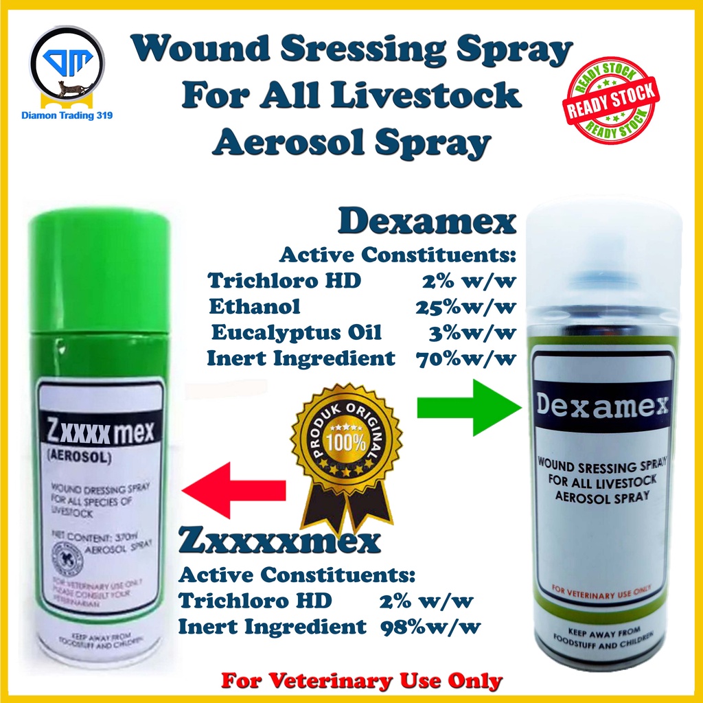 Dexamex (Aerosol) Wound Sressing Spray VS Zoosamex For All Livestock ...