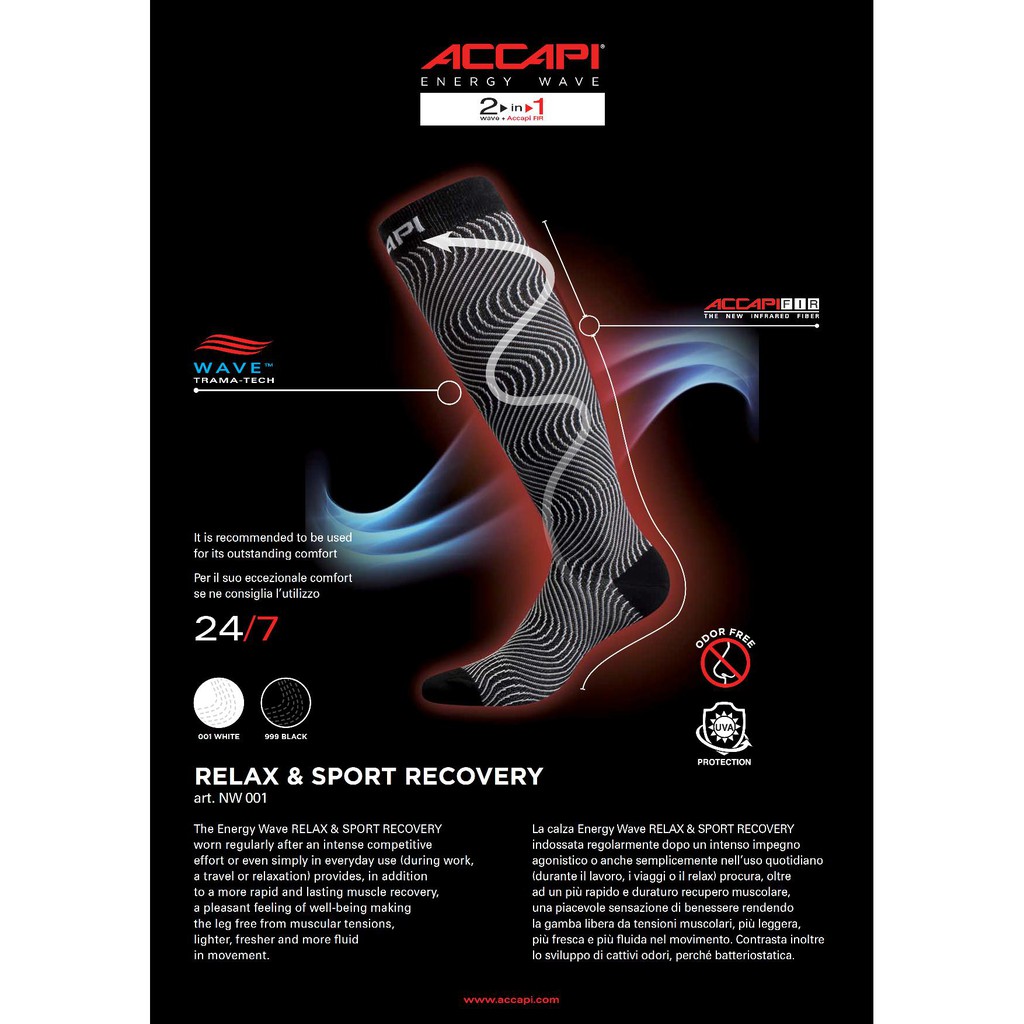 Accapi Enegry Wave Socks - Relax & Sport Recovery NW001 | Shopee Malaysia