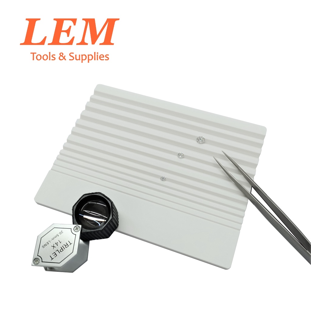 Ultra White Diamond Gemstone Sorting Color Grade Tray Grooved Plastic ...