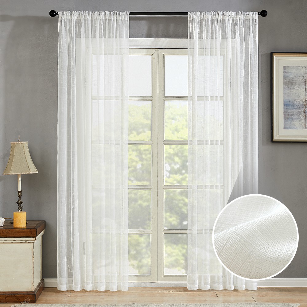 [2 Pattern] Langsir Putih Jarang / White Sheer Day Curtain Linen ...
