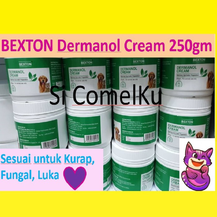 BEXTON DERMANOL Cream ANTI FUNGUS Kurap Kulit kucing 250Gm | Shopee ...