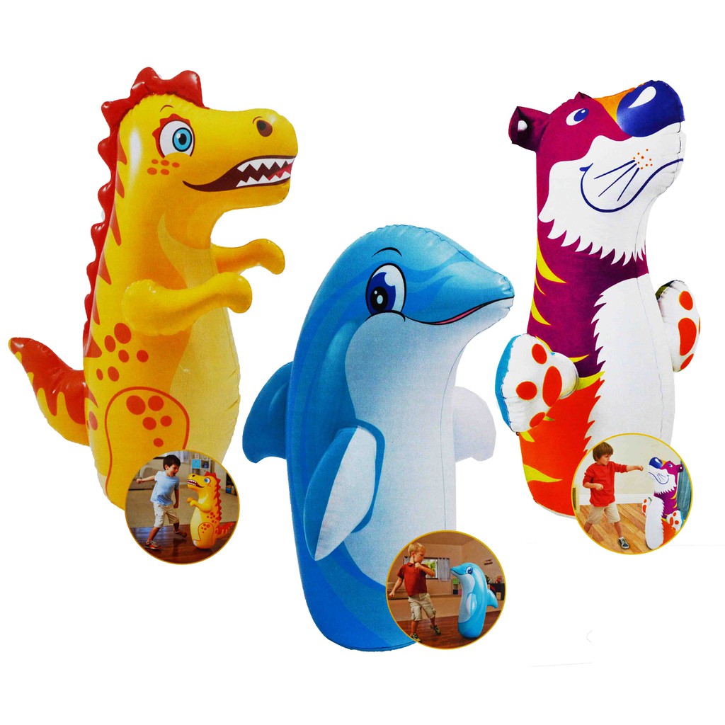 Intex 3D Bop Inflatable Tumbler Punching & Boxing Bag Toys For Kids and ...