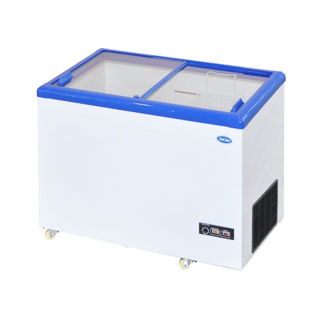 Snow 300Liters Flat Glass Sliding Lid Freezer White Inner Body LY350GTS ...