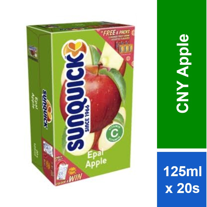 Sunquick CNY Fruit Drink Apple 125ml x 20s | Shopee Malaysia