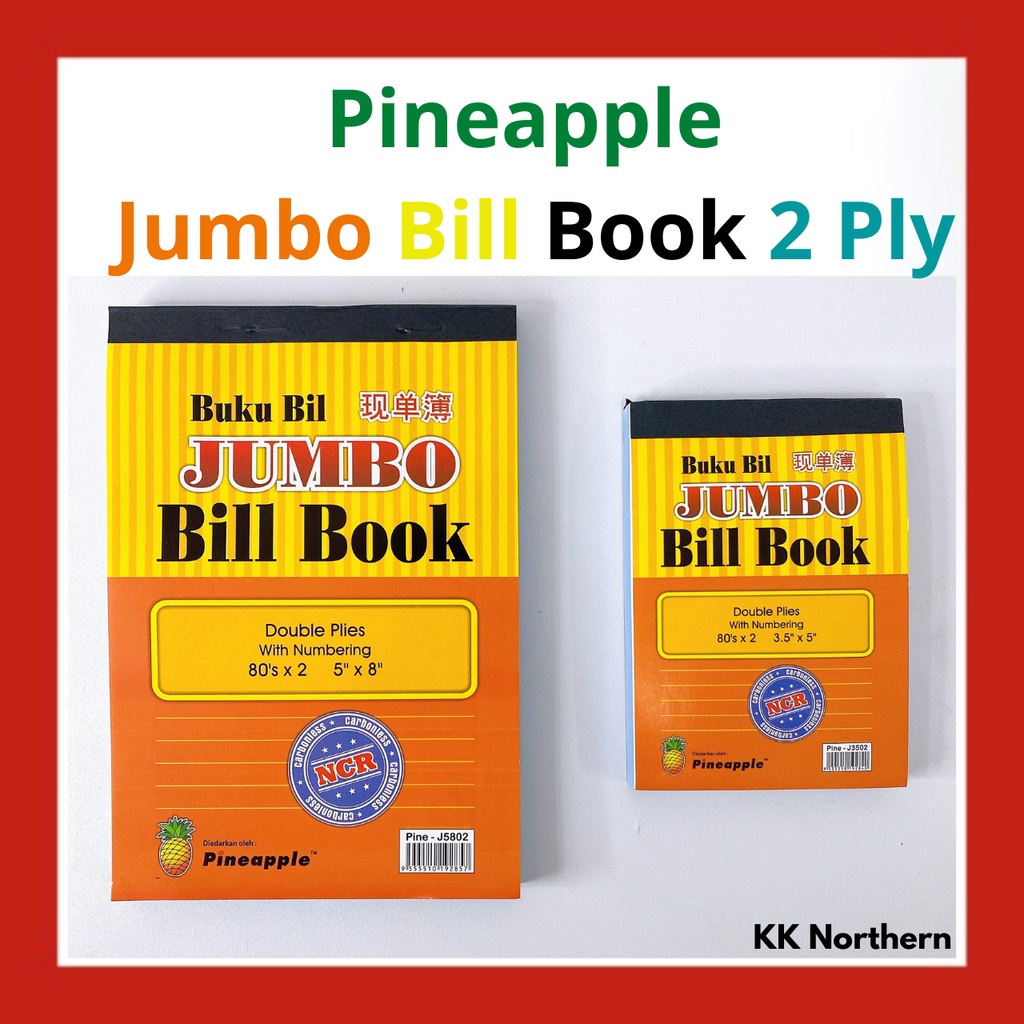 Pineapple Carbonless Jumbo Bill Book Jumbo Mini Bill Book with ...