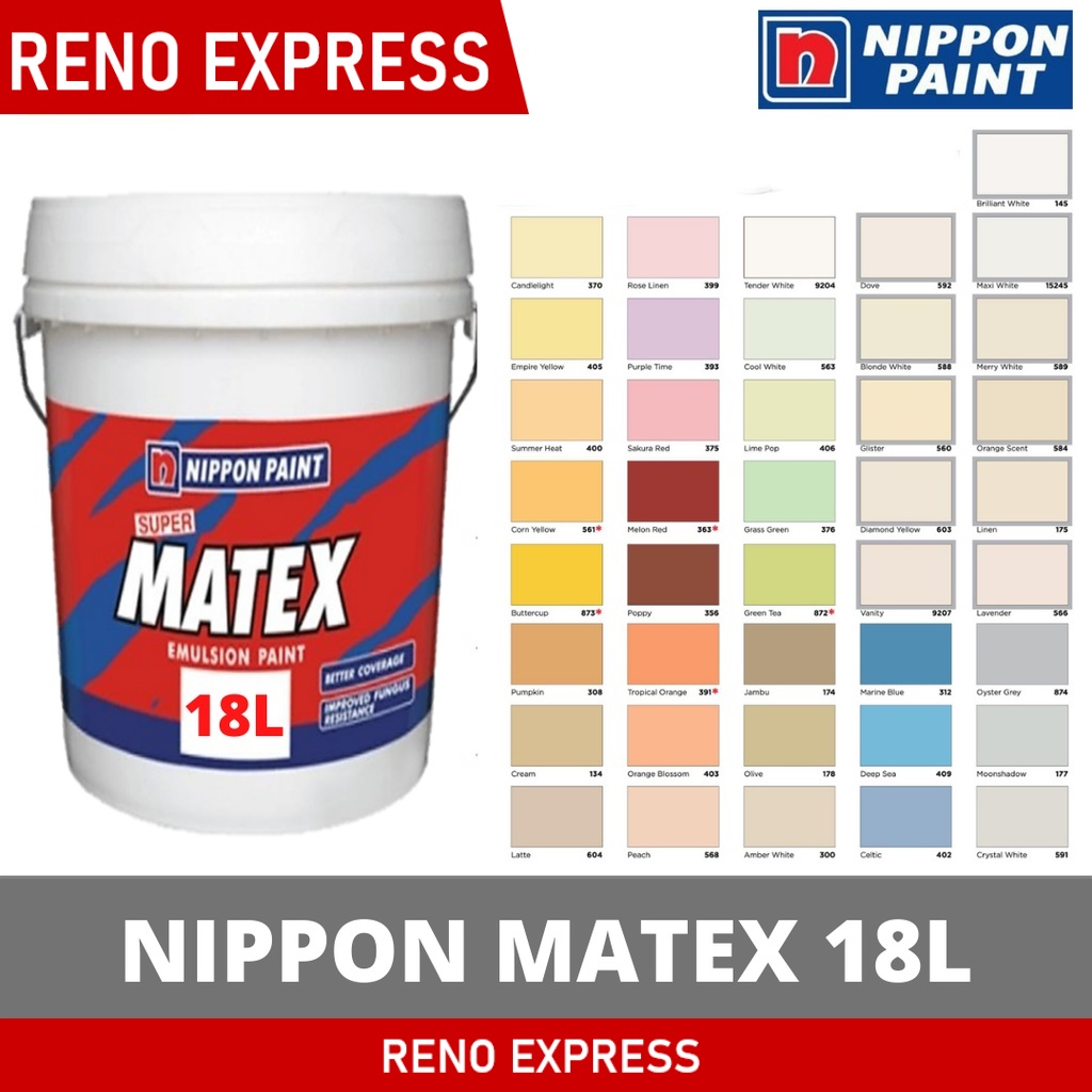 NIPPON MATEX 18Liter / NIPPON MATEX 18L / EMULSION PAINT 18L / WALL ...