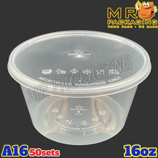 16oz Round Container with Lid ( 50sets± ) 450ml 16 oz ABBA ware A16 ...