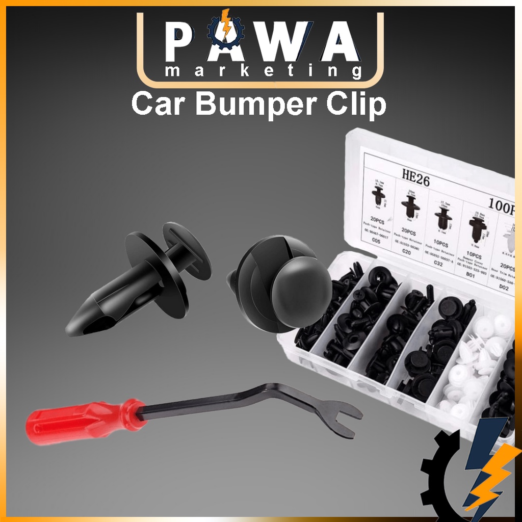 Pawa Car Fastener Bumper Clips Rivet Door Panel Retainer Trim Kit Car ...