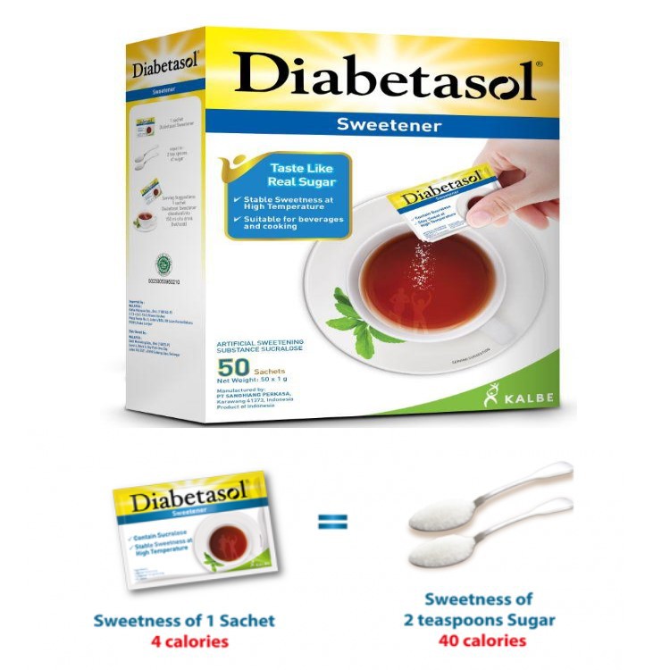 DIABETASOL SWEETENER 50 SACHET X 1G (EXP:05/2022) | Shopee Malaysia