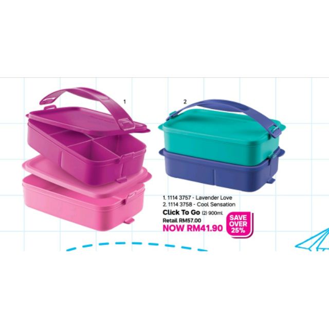Tupperware Click 2 Go (Lunchbox) | Shopee Malaysia