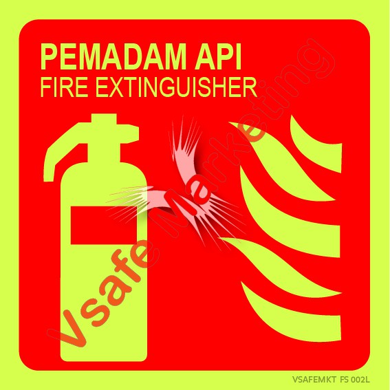 Signage VSAFEMKT FS002L Glow In The Dark Fire Equipment Sign (Fire ...