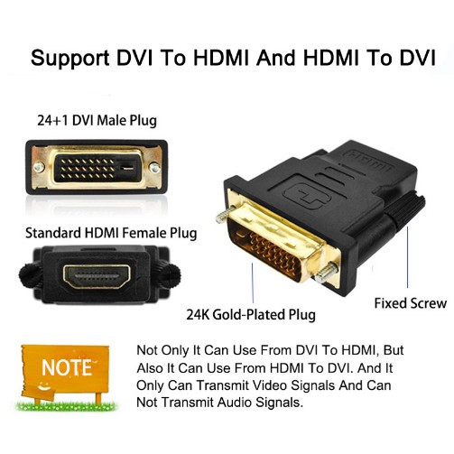 [SUPPORT 2 WAY] DVI(24+1) to HDMl Adapter Bi-directional DVI-D(24+1 ...