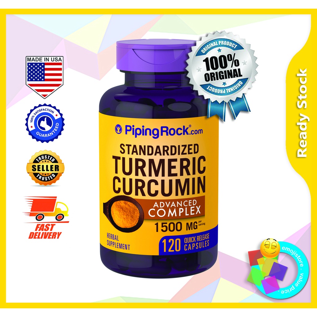 Piping Rock Turmeric Curcumin Advanced Complex 1500 mg (per serving), 120 Quick Release Capsules ...