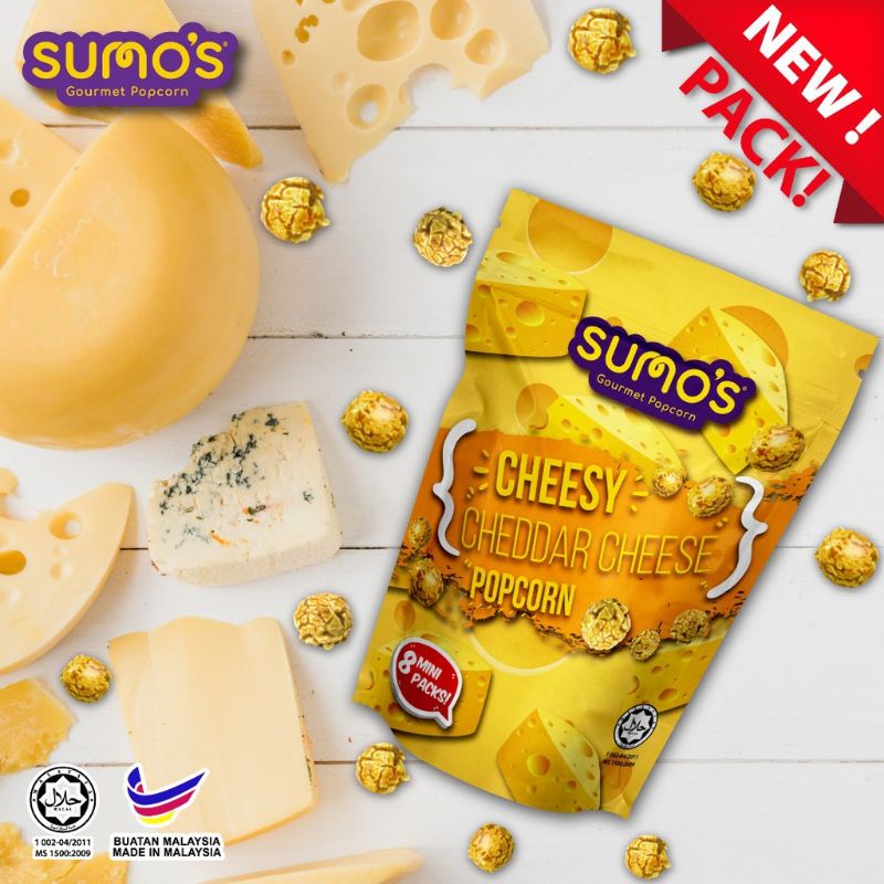 [Sumo's] Gourmet Cheese Cheddar Popcorn - Family (8x25g) | Shopee Malaysia