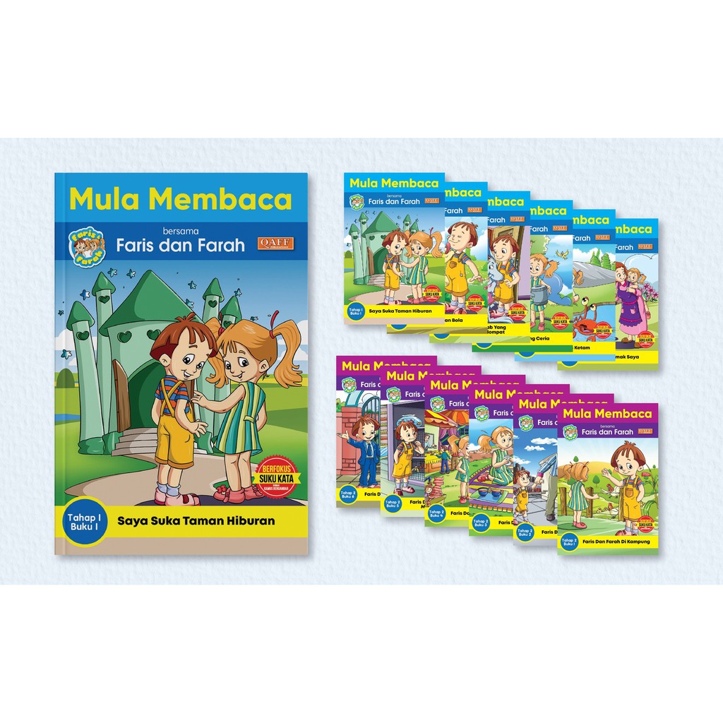 12 Buku Set Mula Membaca Faris dan Farah ~ buku - sekolah - tadika ...