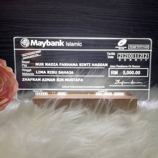 Replika Plak Ukiran Cek Hantaran/Aku Terima Nikahnya -Cheque Mock Plate ...