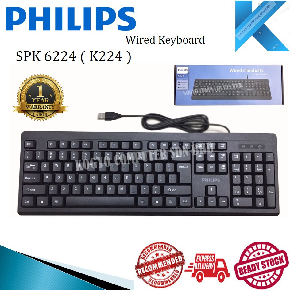 PHILIPS SPK6224 ( K224 ) Wired Keyboard | Shopee Malaysia