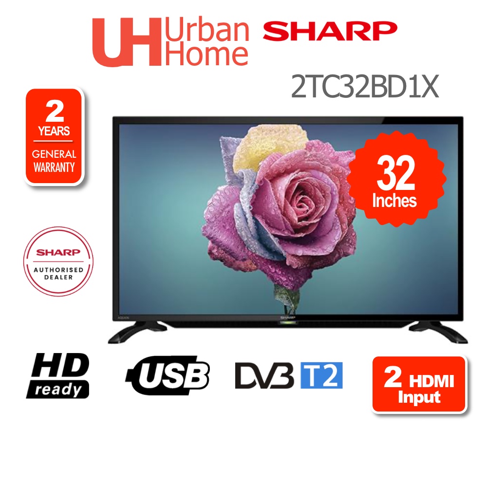 Sharp HD Ready Digital LED TV (32") 2TC32BD1X | Shopee Malaysia